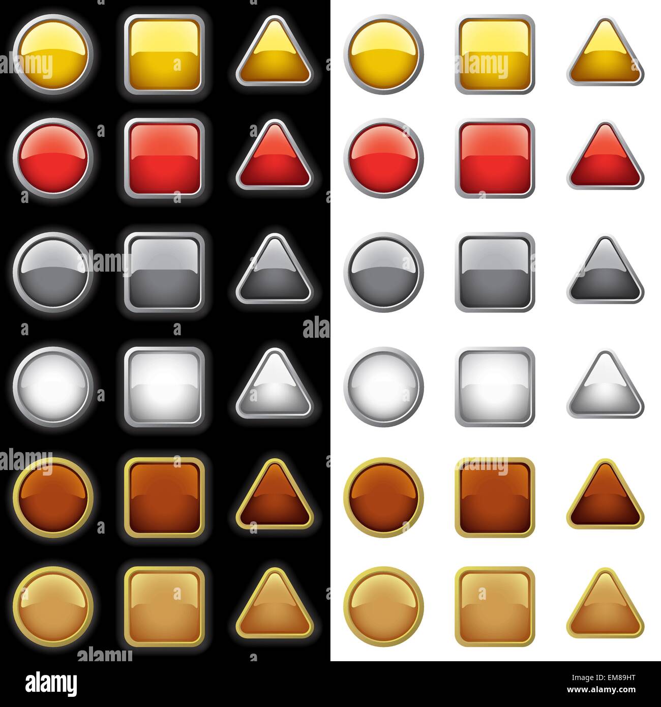 Red push button golden Stock Vector Images - Alamy