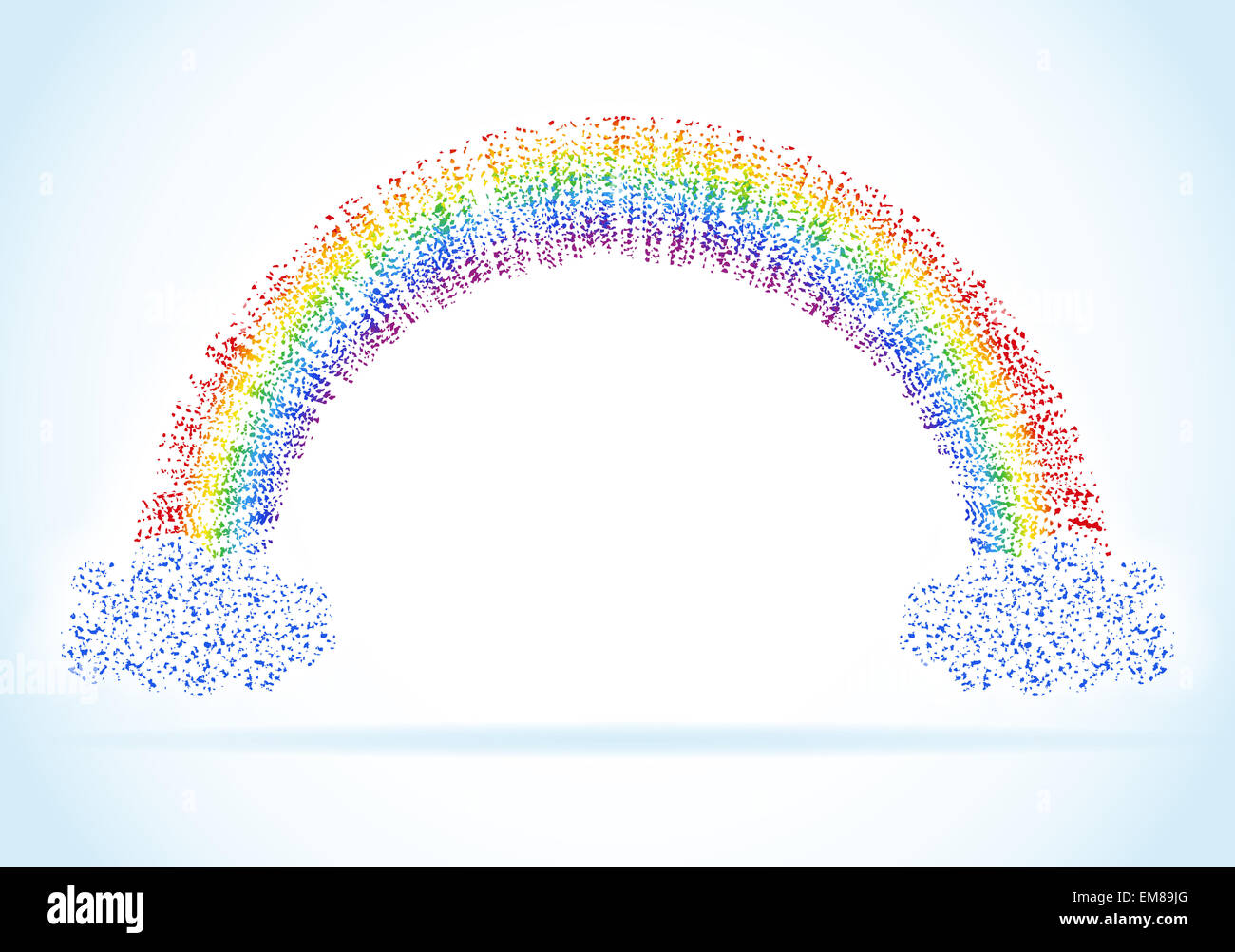 abstract multicolors rainbow with clouds illustration Stock Photo - Alamy