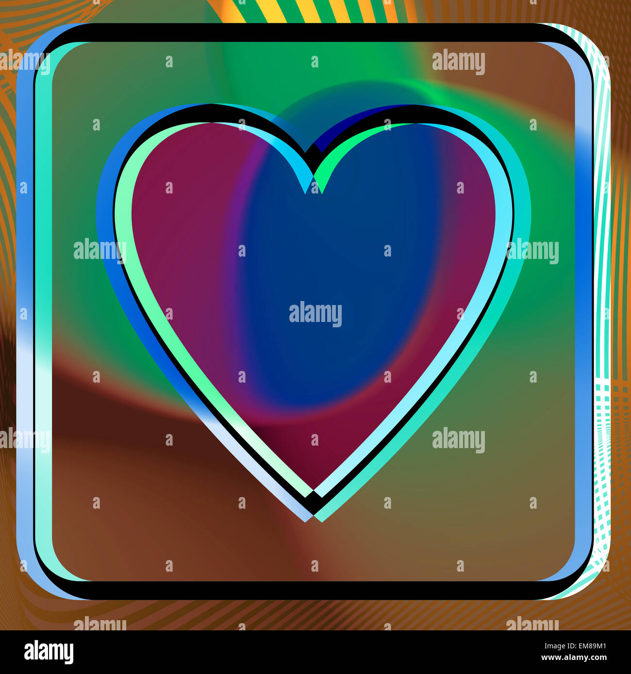 Illustration of Abstract colorful heart Stock Photo - Alamy