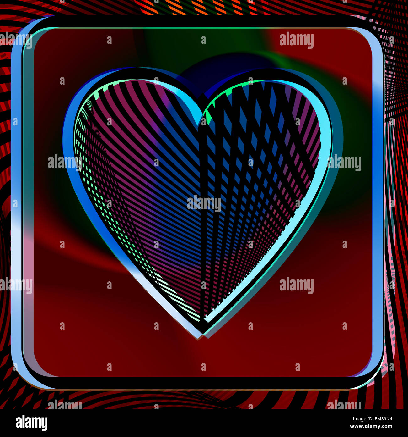 Illustration of Abstract colorful heart Stock Photo - Alamy