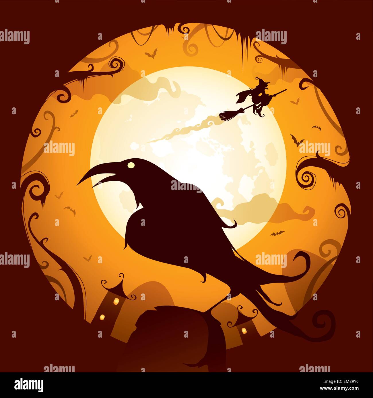 Halloween - Crow Stock Vector Image & Art - Alamy