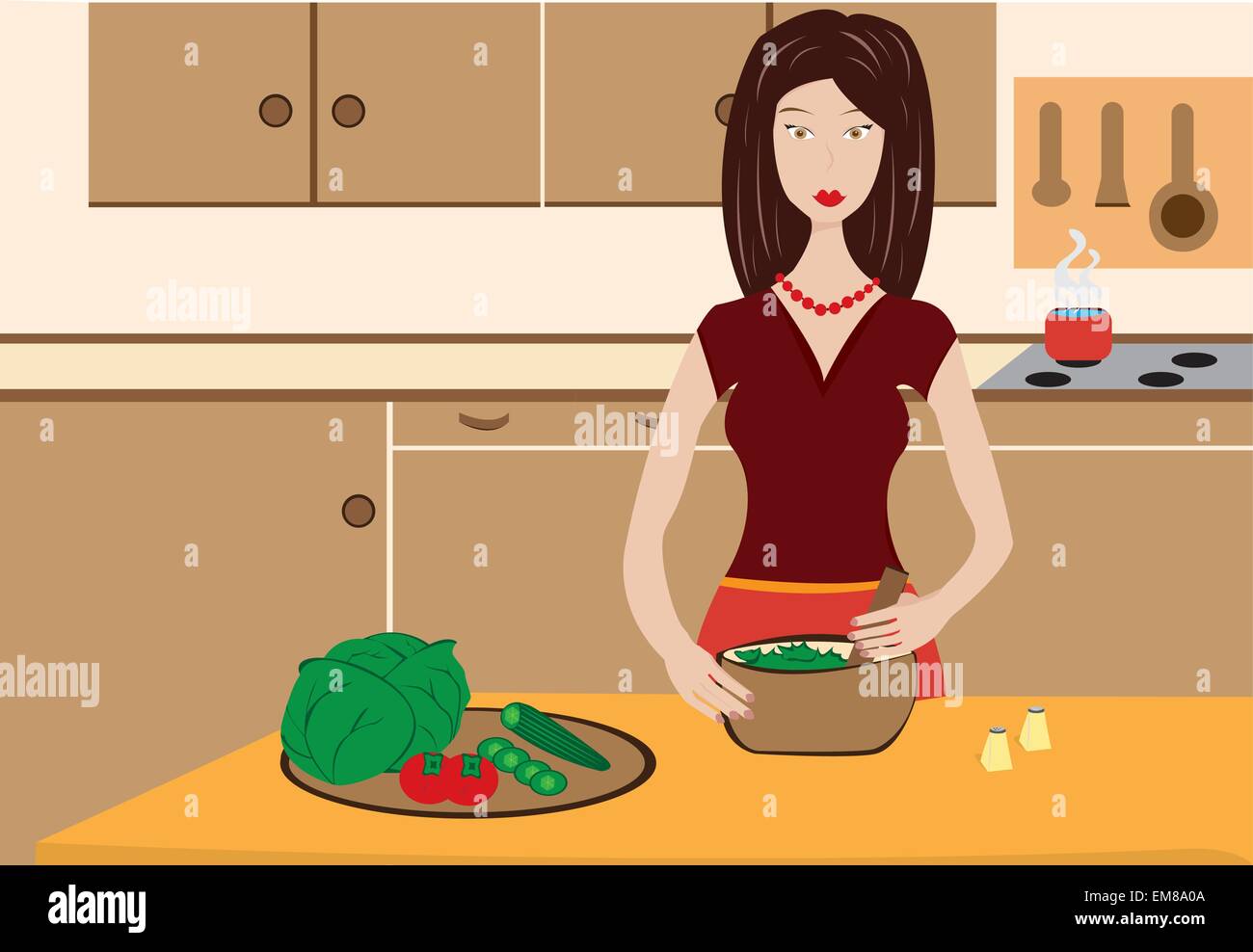 Pretty kitchen Stock Vector Images - Alamy