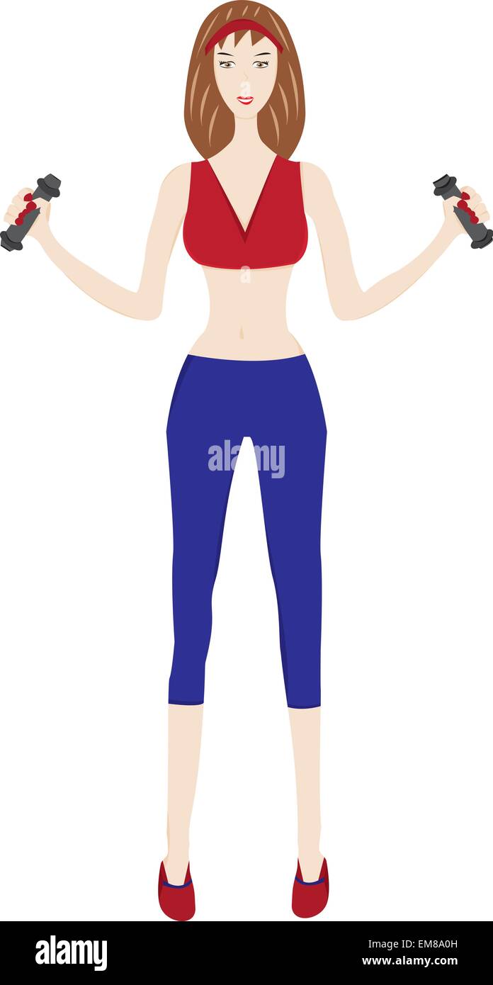 Woman working out athletic Stock Vector Images - Alamy