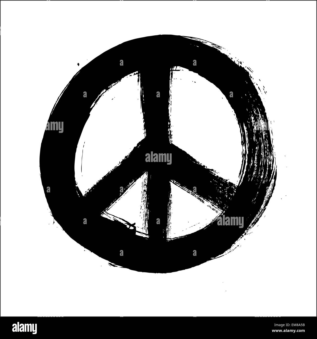 Isolated hand drawn peace symbol brush style composition EPS10 f Stock ...
