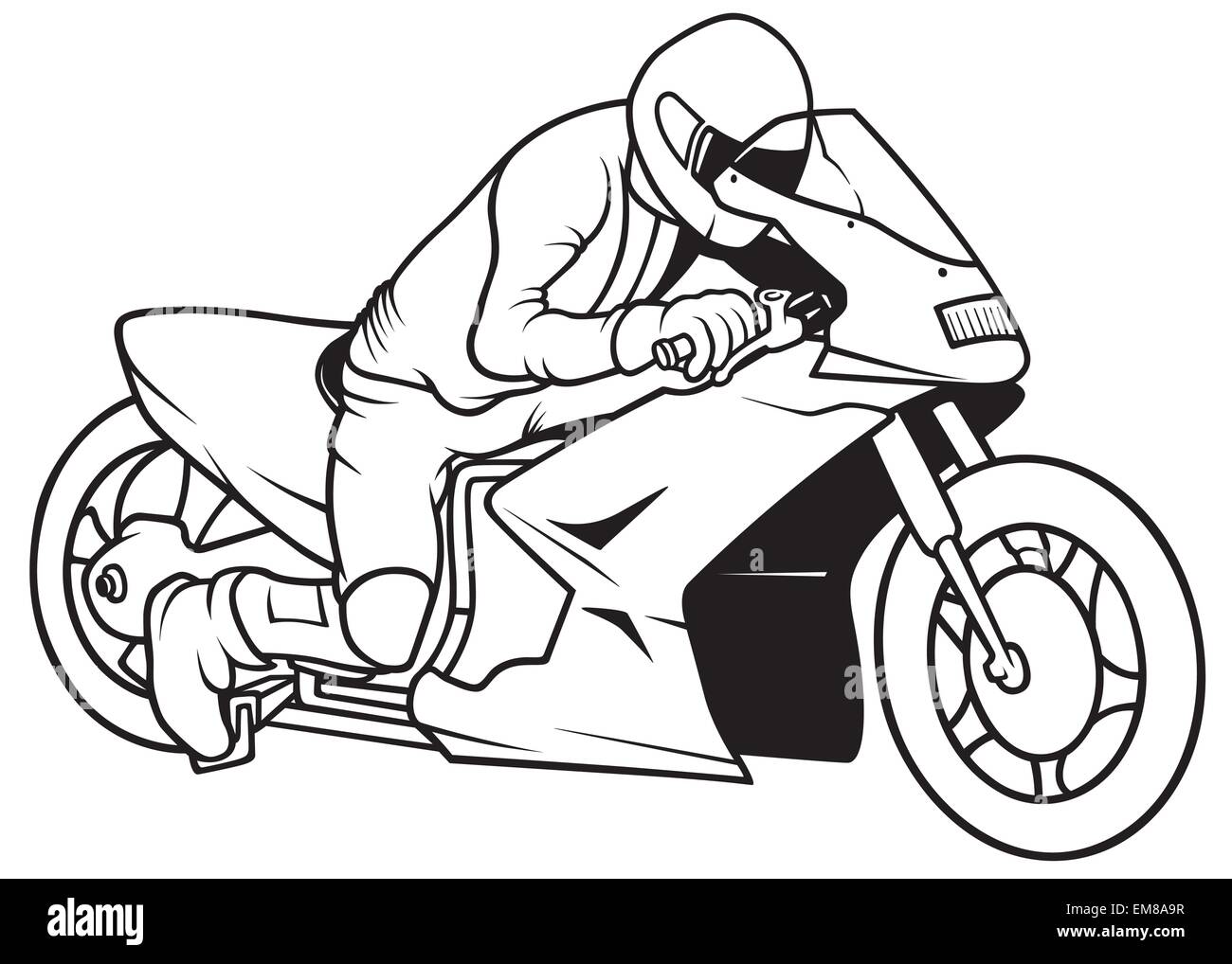 Motorcycle racing illustration Stock Vector Images - Alamy