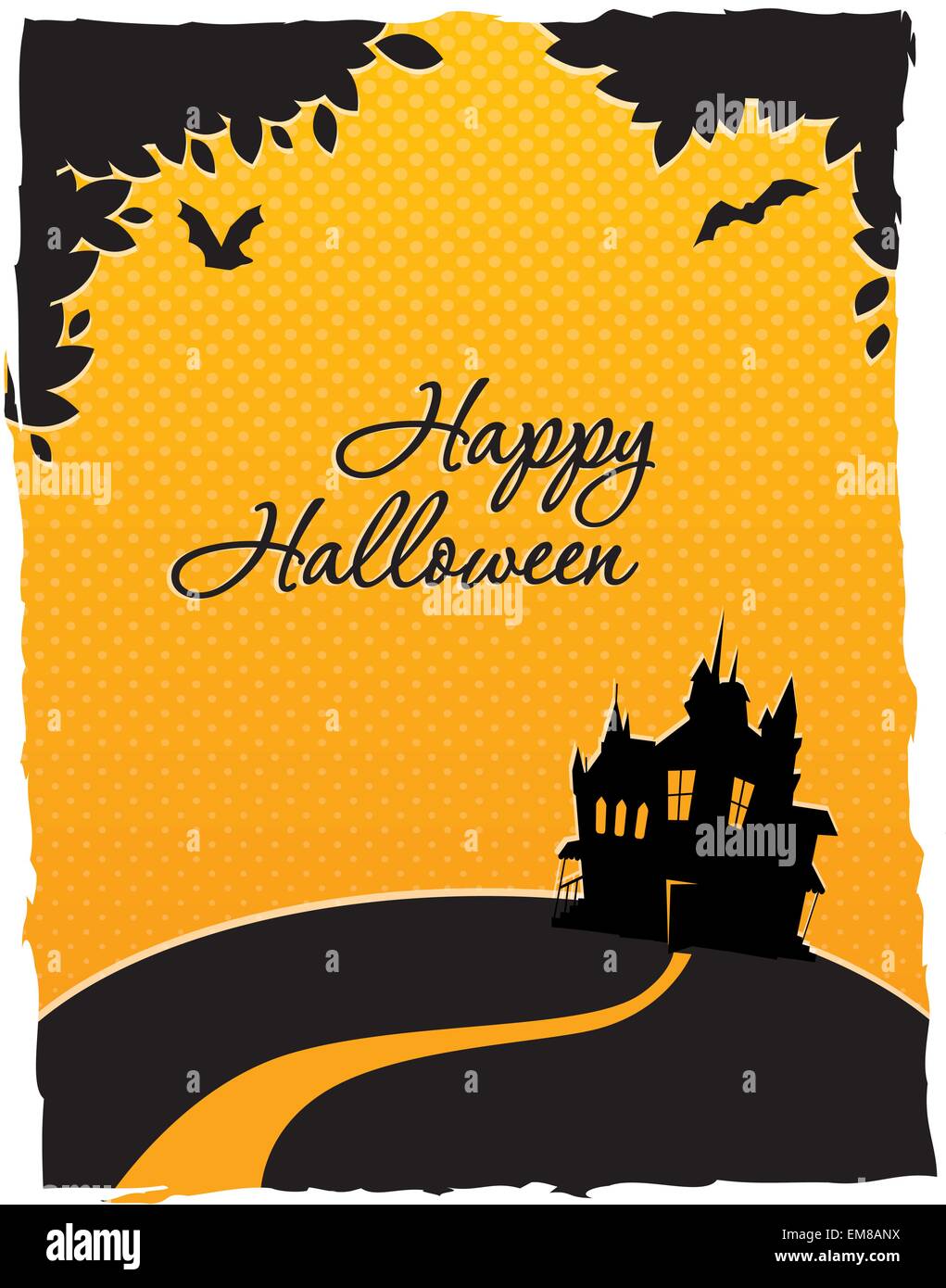 Happy halloween card with castle Stock Vector Image & Art - Alamy