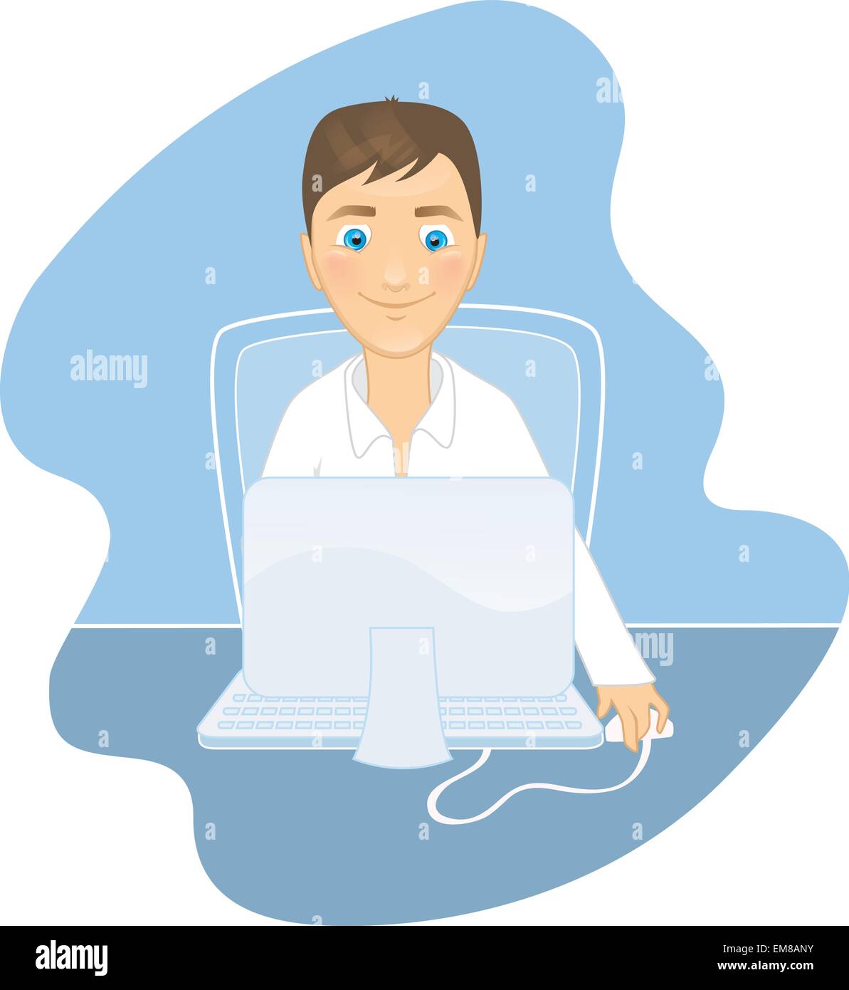 Touch screen computer businessman Stock Vector Images - Alamy