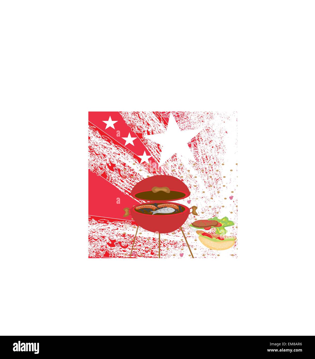 Grunge barbecue flag background grill star hot food Stock Vector Images ...