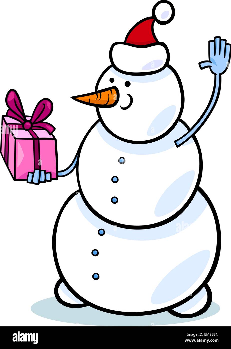 christmas snowman cartoon illustration Stock Vector Image & Art - Alamy