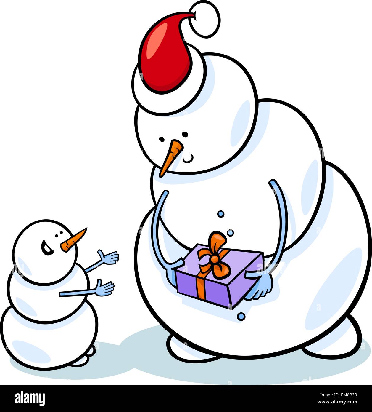 christmas snowmen cartoon illustration Stock Vector Image & Art - Alamy