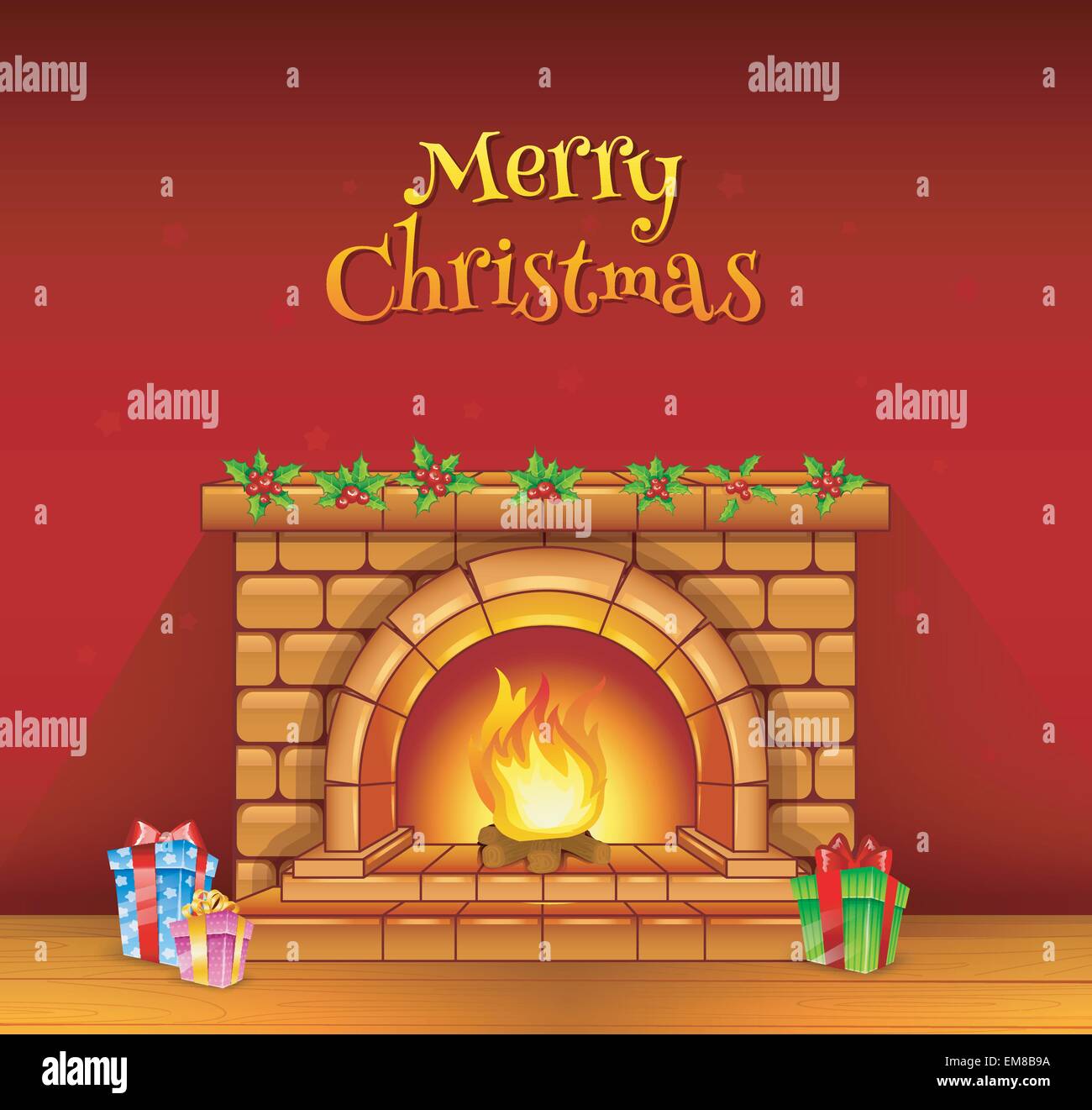 Fireplace art Stock Vector Images - Alamy