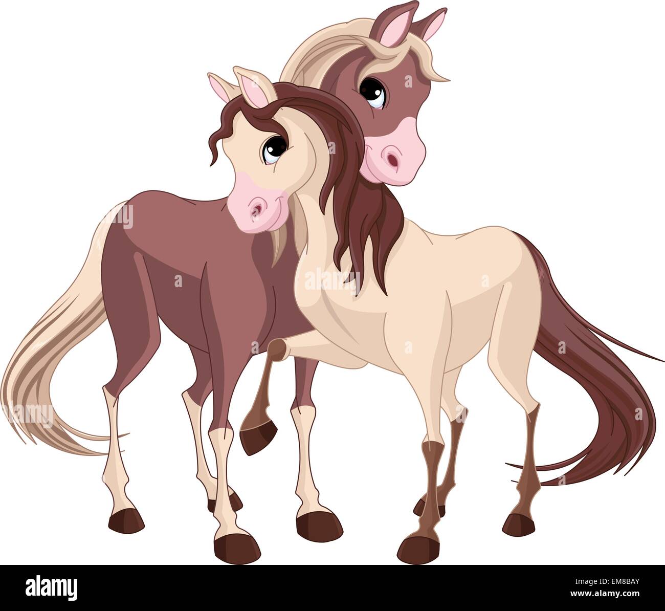 Cartoon illustration horses farm hi-res stock photography and images ...