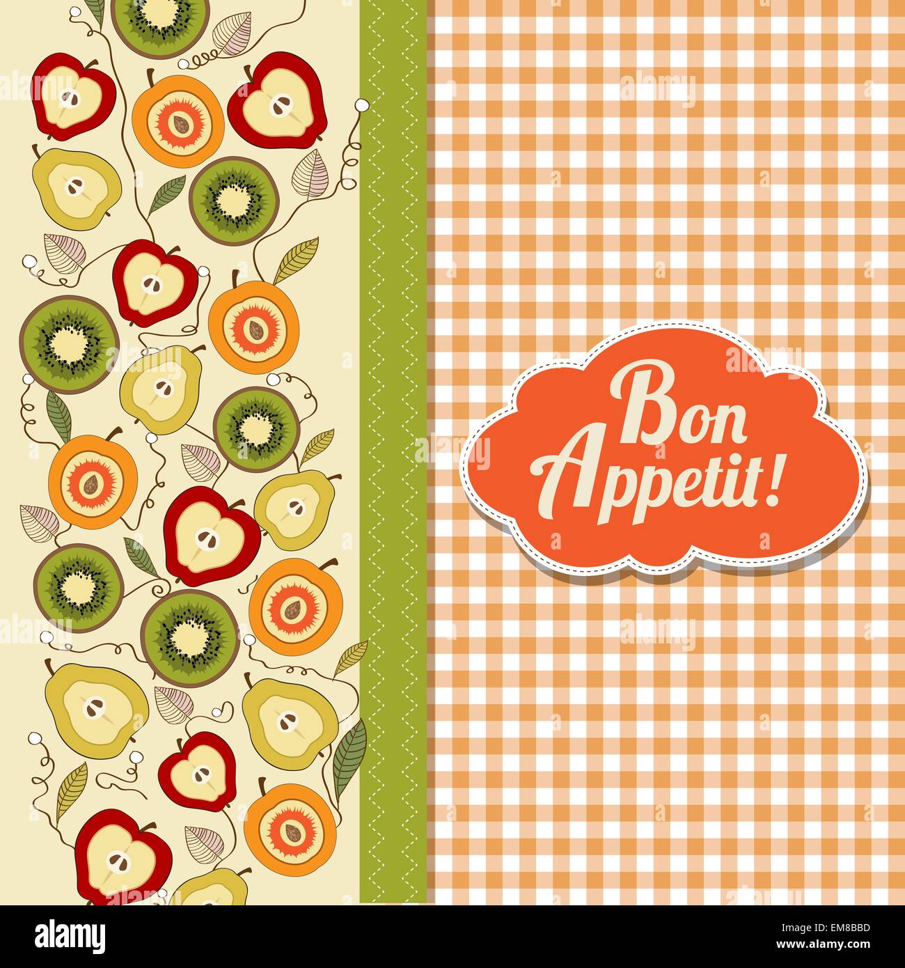bon appetite card with fruits Stock Vector Image & Art - Alamy