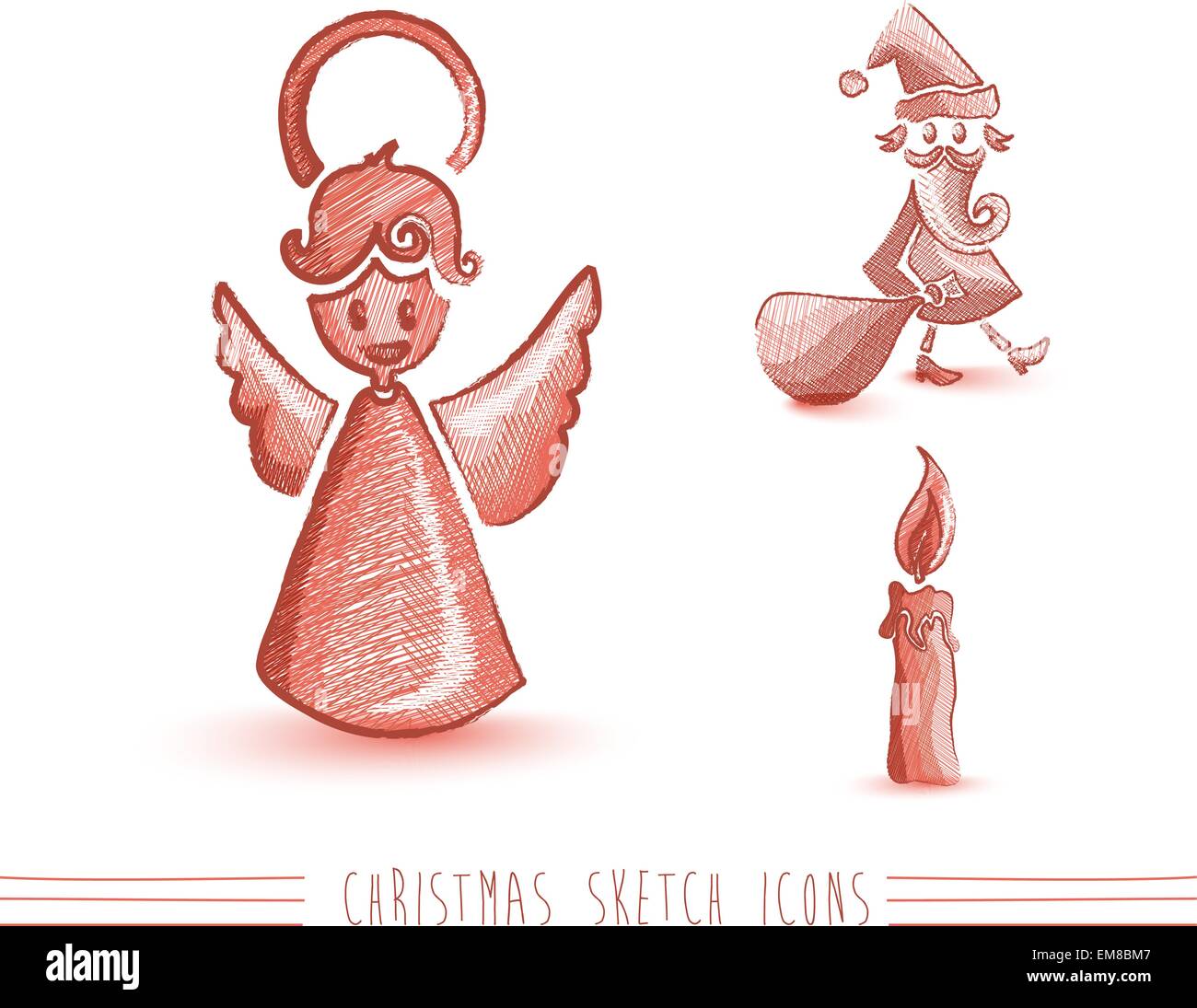 Merry christmas red hand Stock Vector Images - Alamy