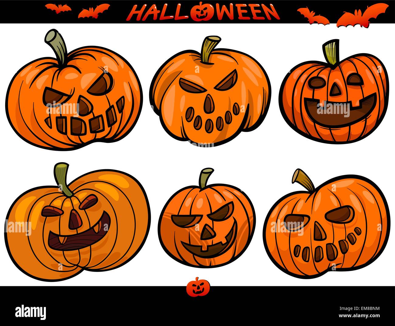 Halloween Cartoon Themes Set Stock Vector Image & Art - Alamy