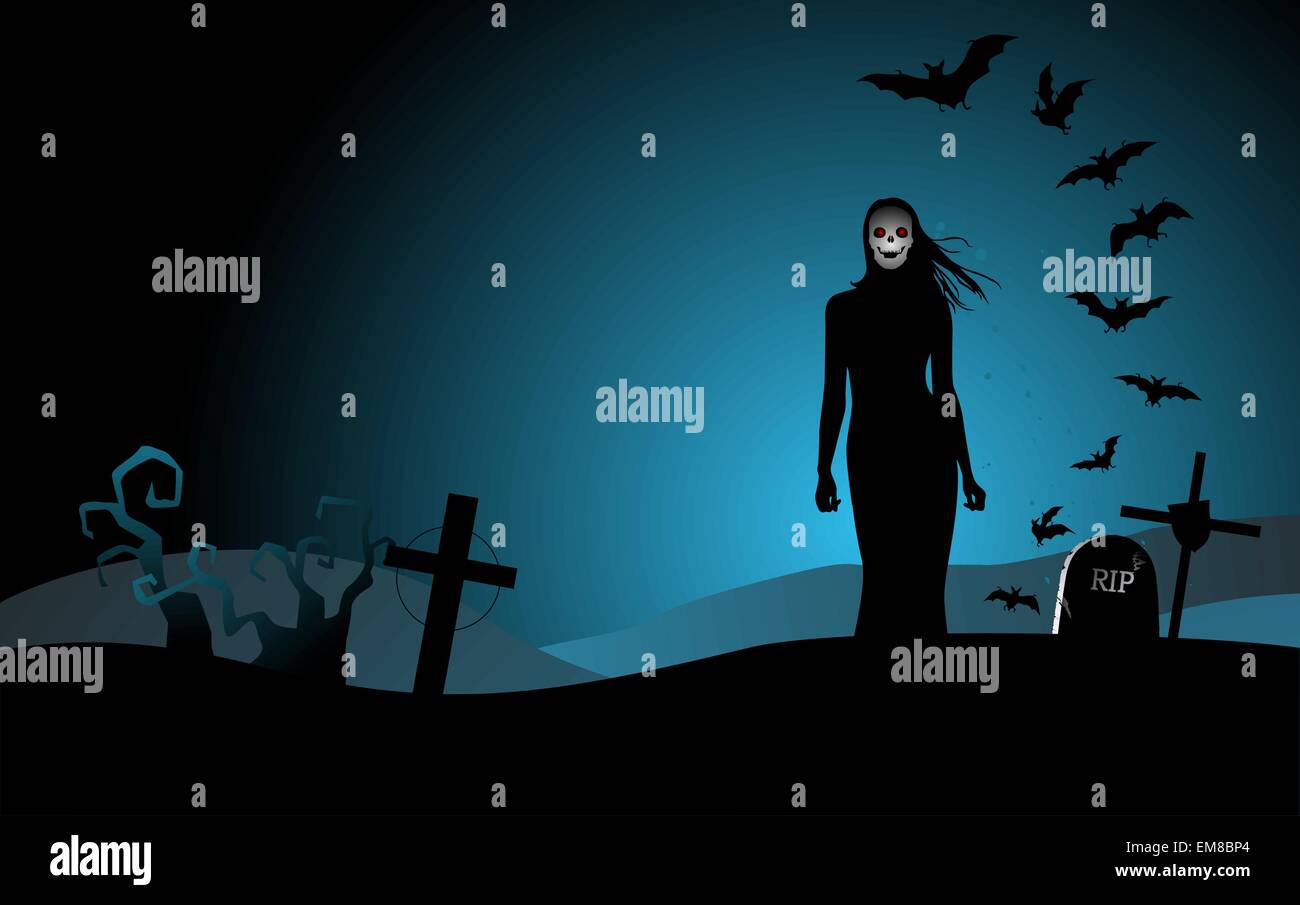 Halloween background bat ghost Stock Vector Images - Alamy