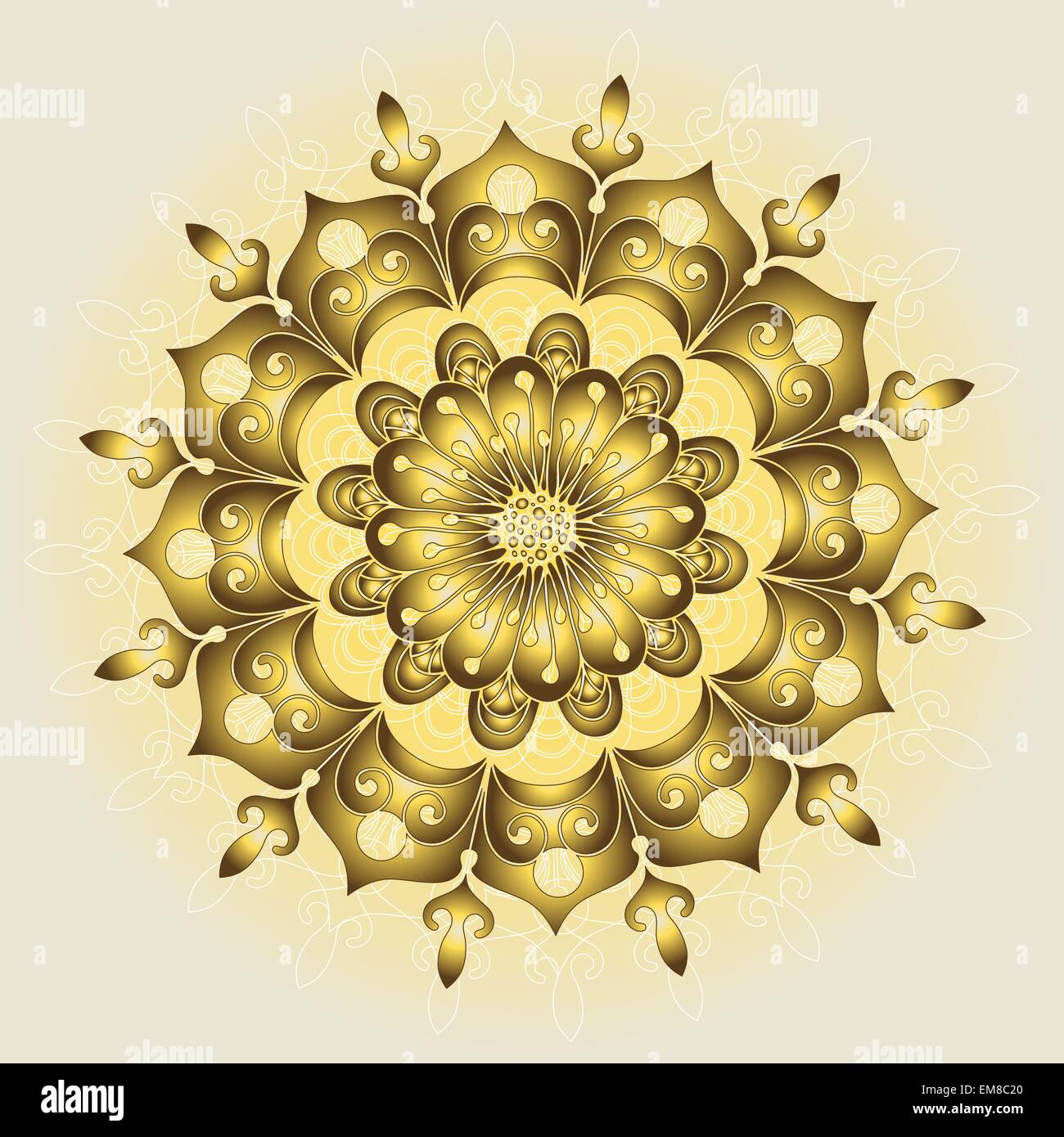 Gold lotus flower pattern hi-res stock photography and images - Alamy