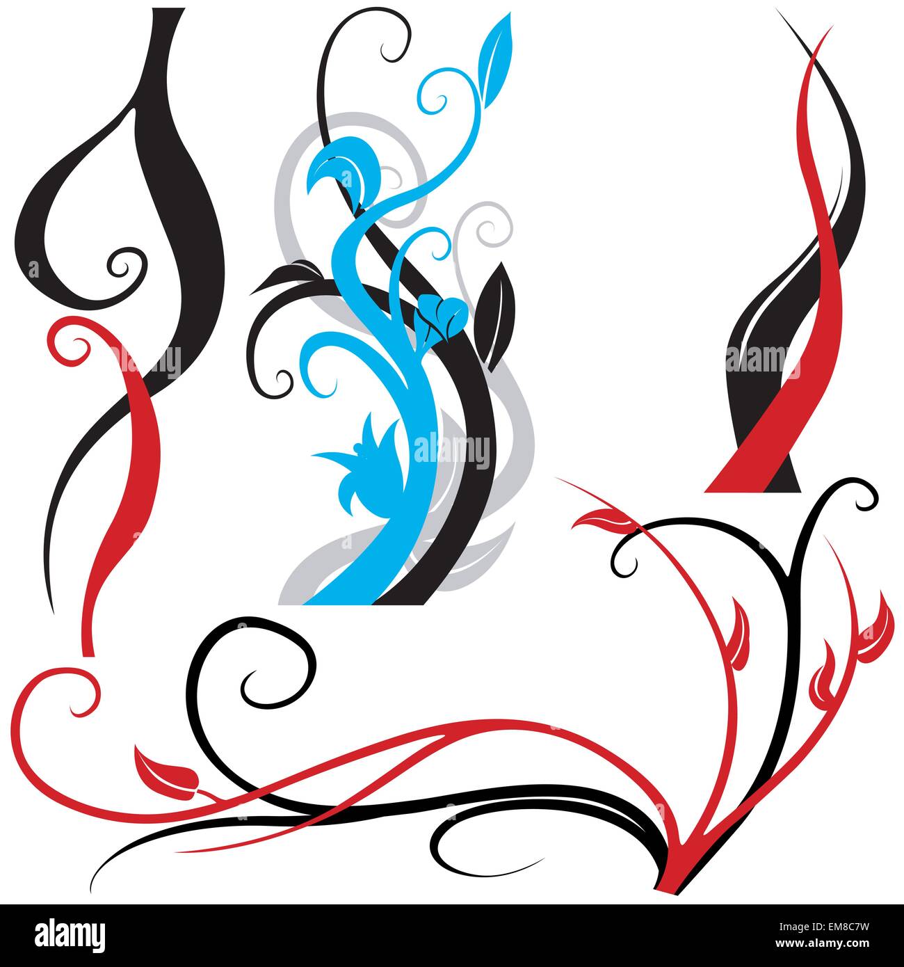 Intertwined flowers Stock Vector Images - Alamy