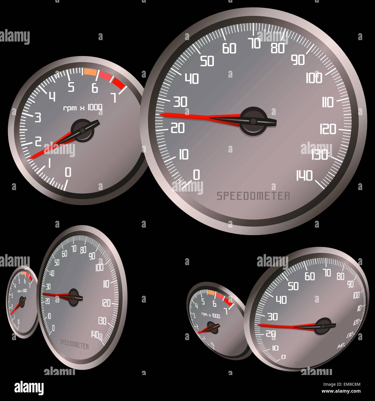 Vector speedometer set hi-res stock photography and images - Alamy