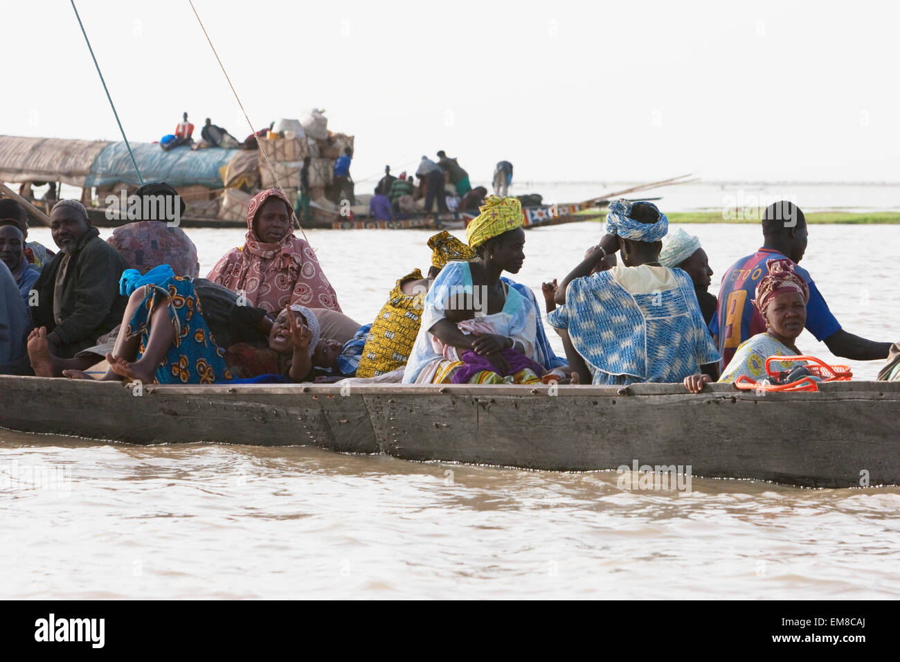 Pinasse on Lake Debo, formed by the seasonal flooding of the Niger ...