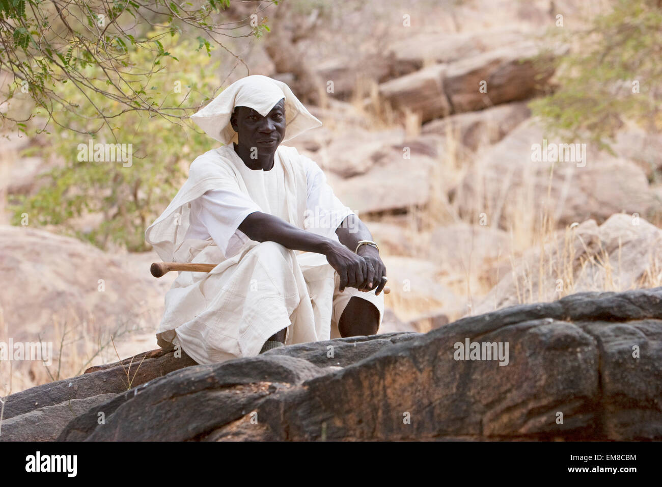 Dogon Man in Amani, Mali Stock Photo - Alamy
