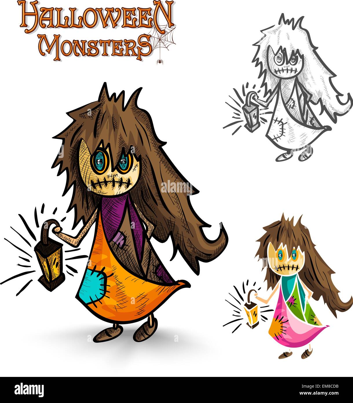 Scary book woman Stock Vector Images - Alamy