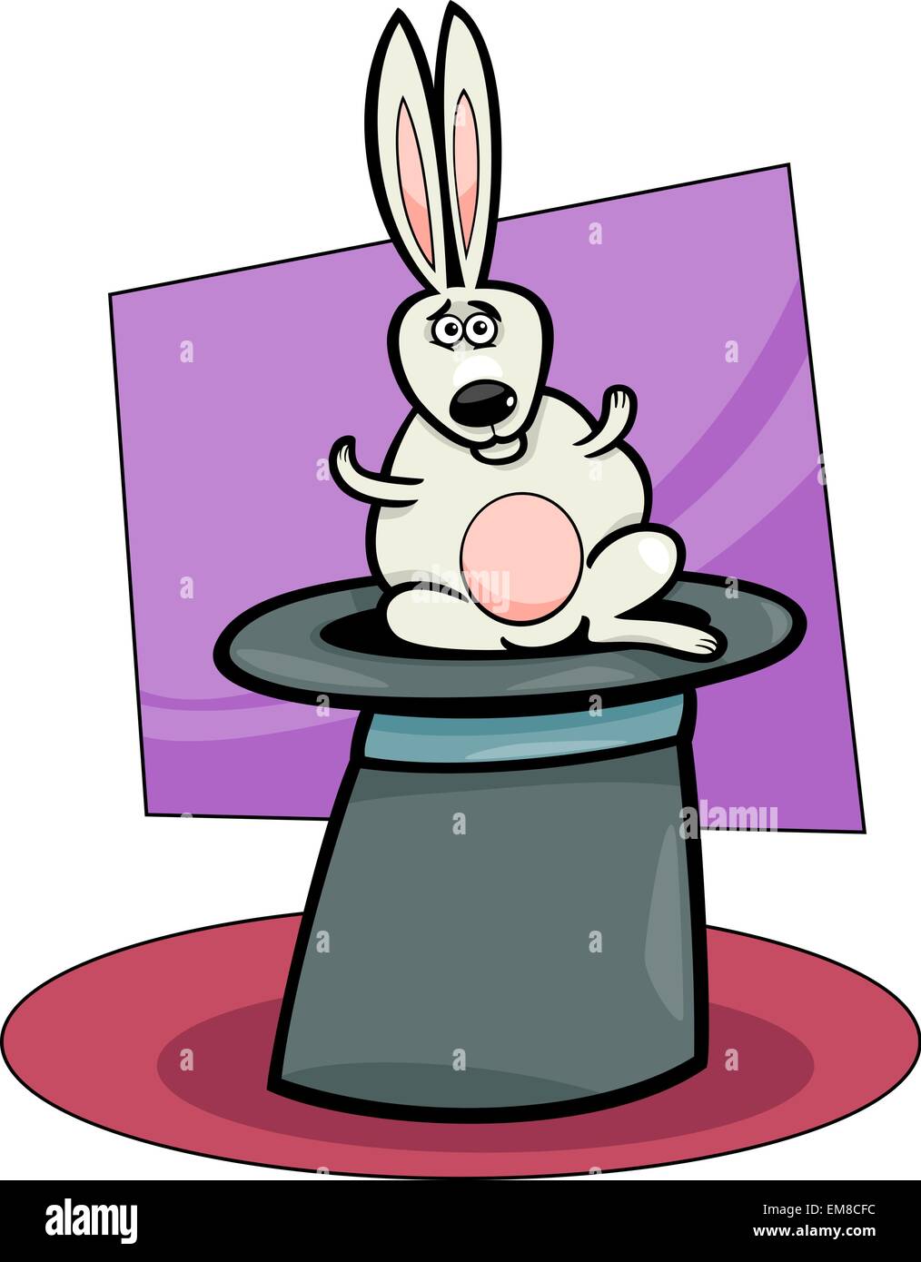 rabbit in hat cartoon illustration Stock Vector Image & Art - Alamy