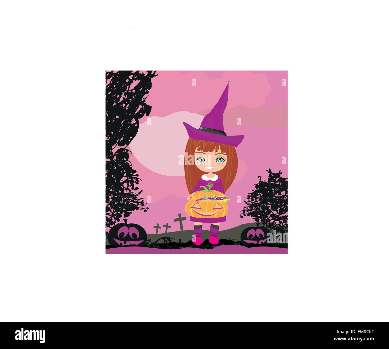 Halloween pumpkins in witch Cut Out Stock Images & Pictures - Alamy