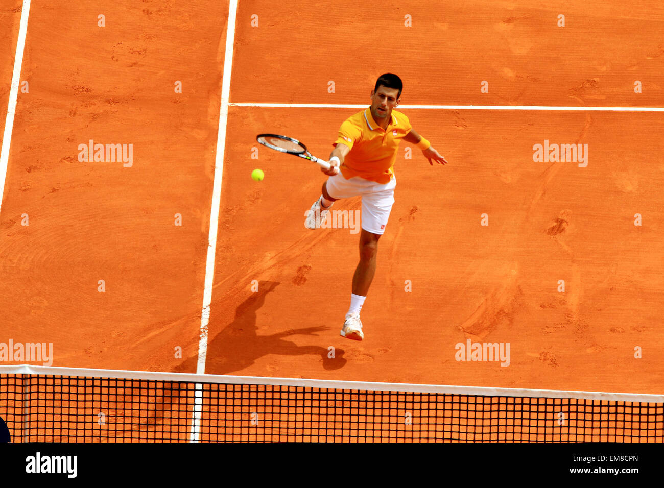 Monte Carlo, Monaco. 17th Apr, 2015. Novak Djokovic in action against ...