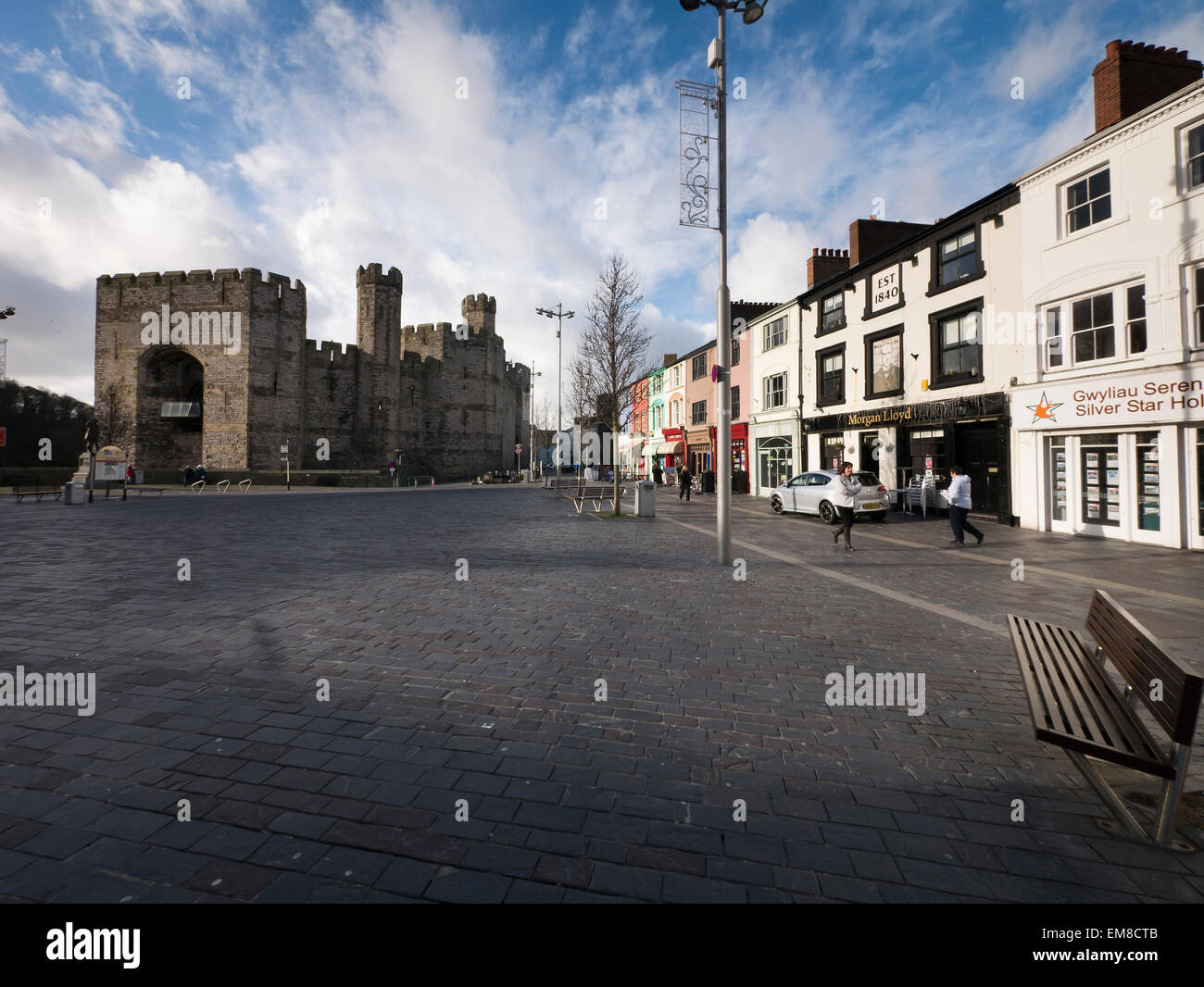 Market Place, Caernarfon, North Wales Stock Photo - Alamy