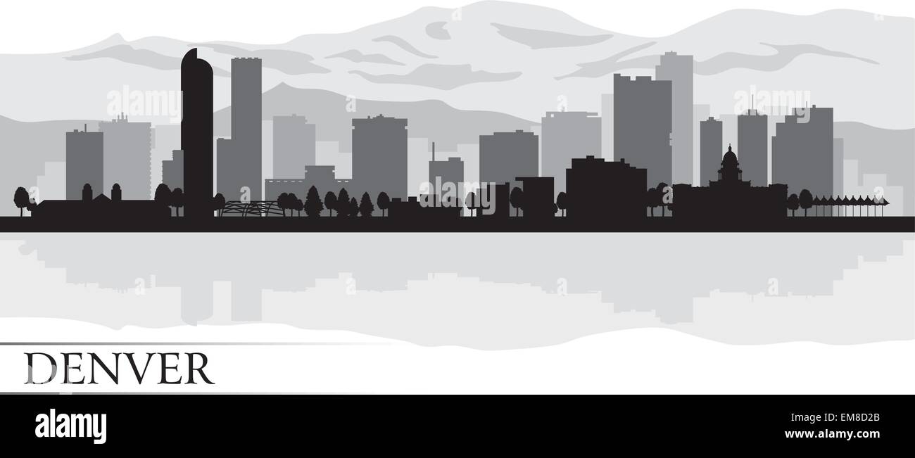 Denver city skyline silhouette background Stock Vector Image & Art - Alamy