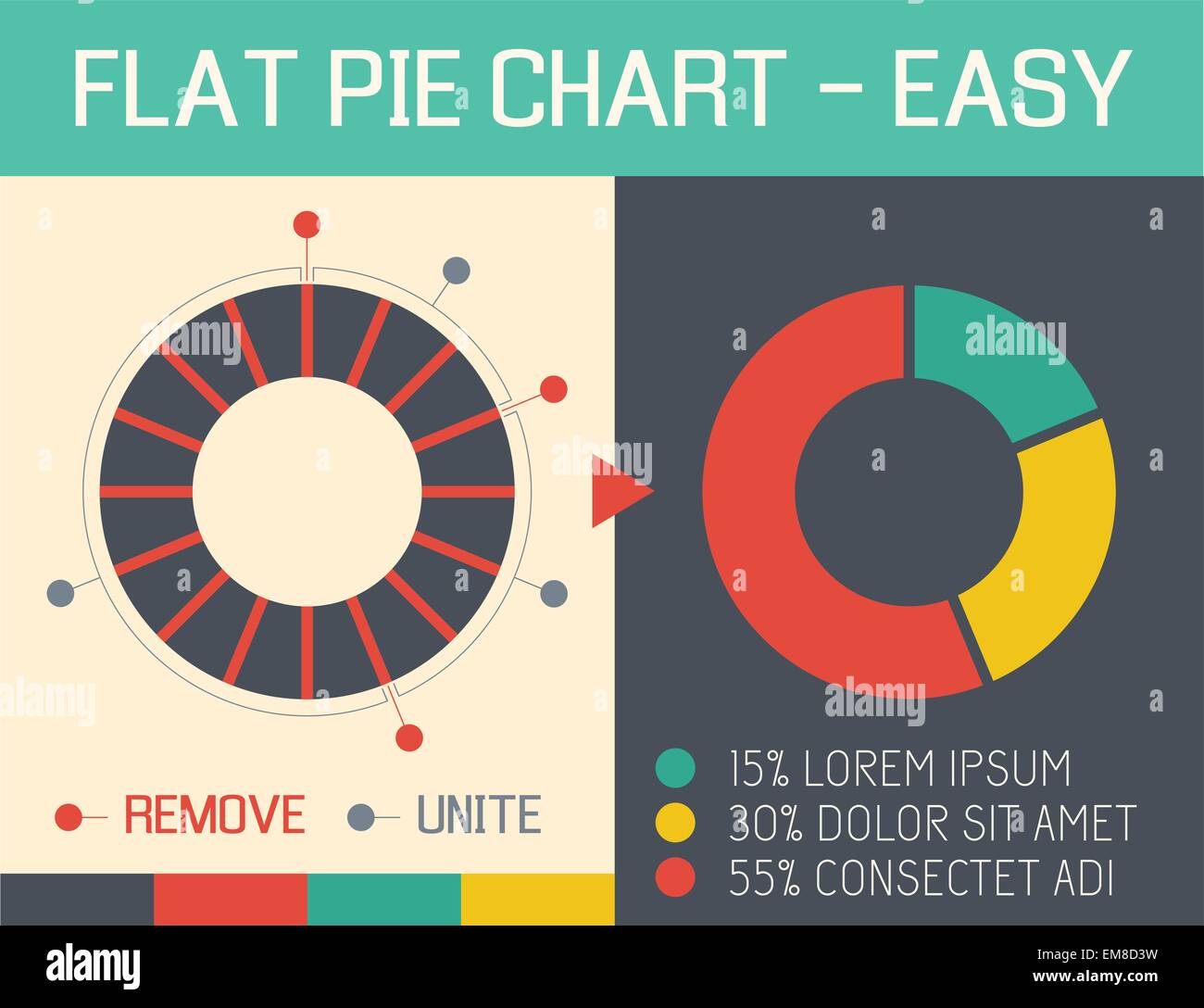 Flat Pie Chart Stock Vector Image & Art - Alamy