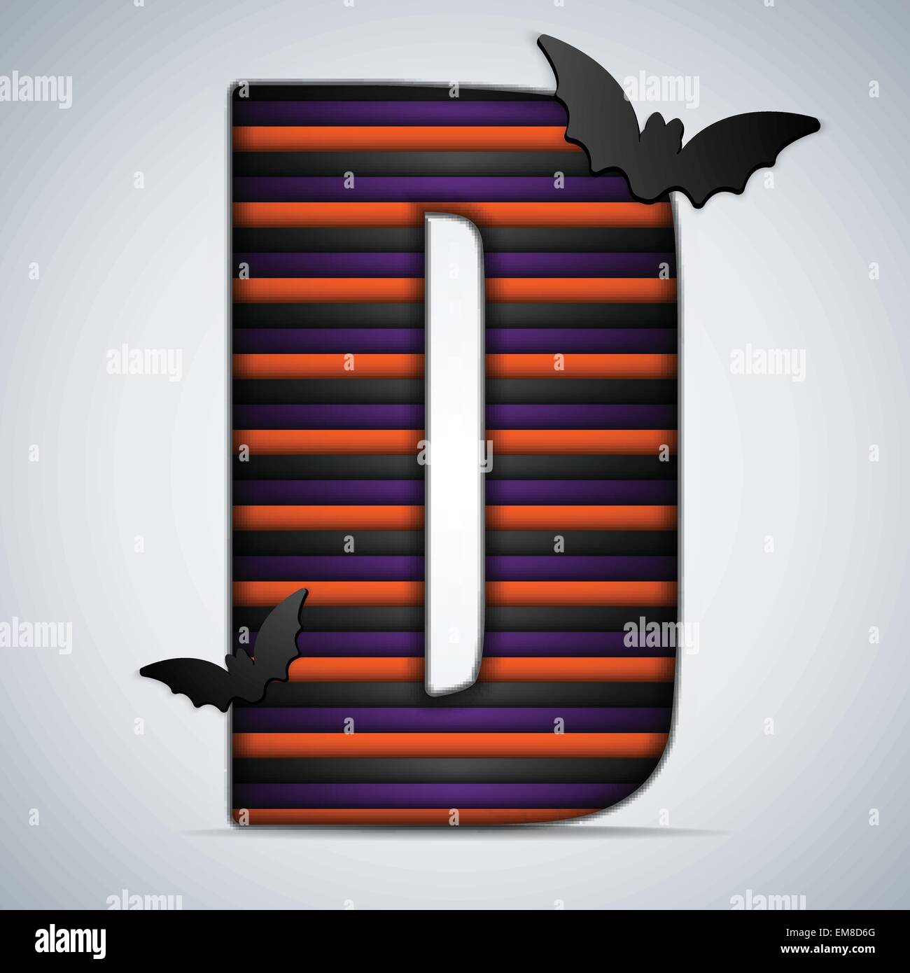 Halloween Bat Alphabet Letters Stripe Black Orange Purple Stock Vector ...
