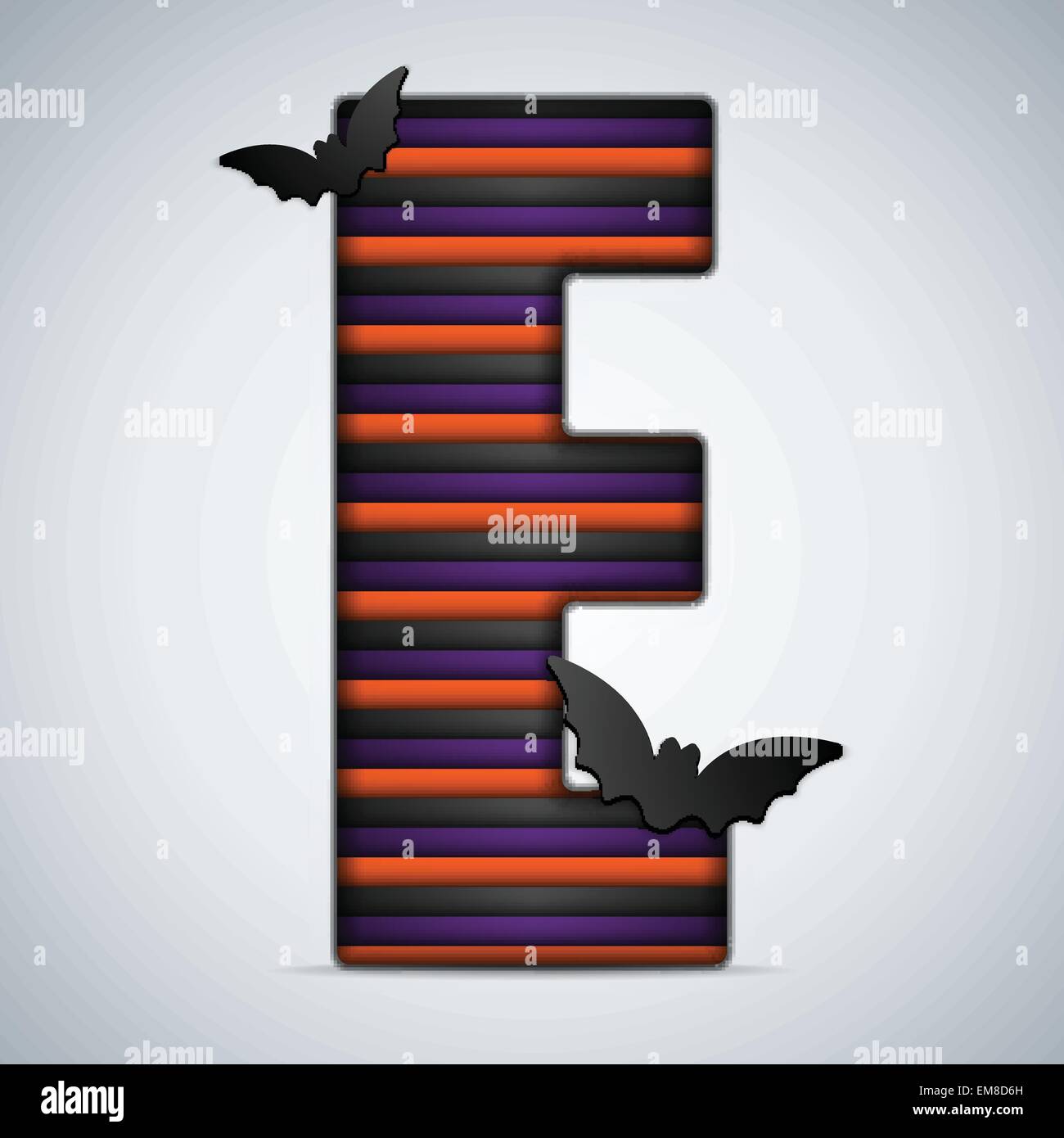 Halloween Bat Alphabet Letters Stripe Black Orange Purple Stock Vector ...