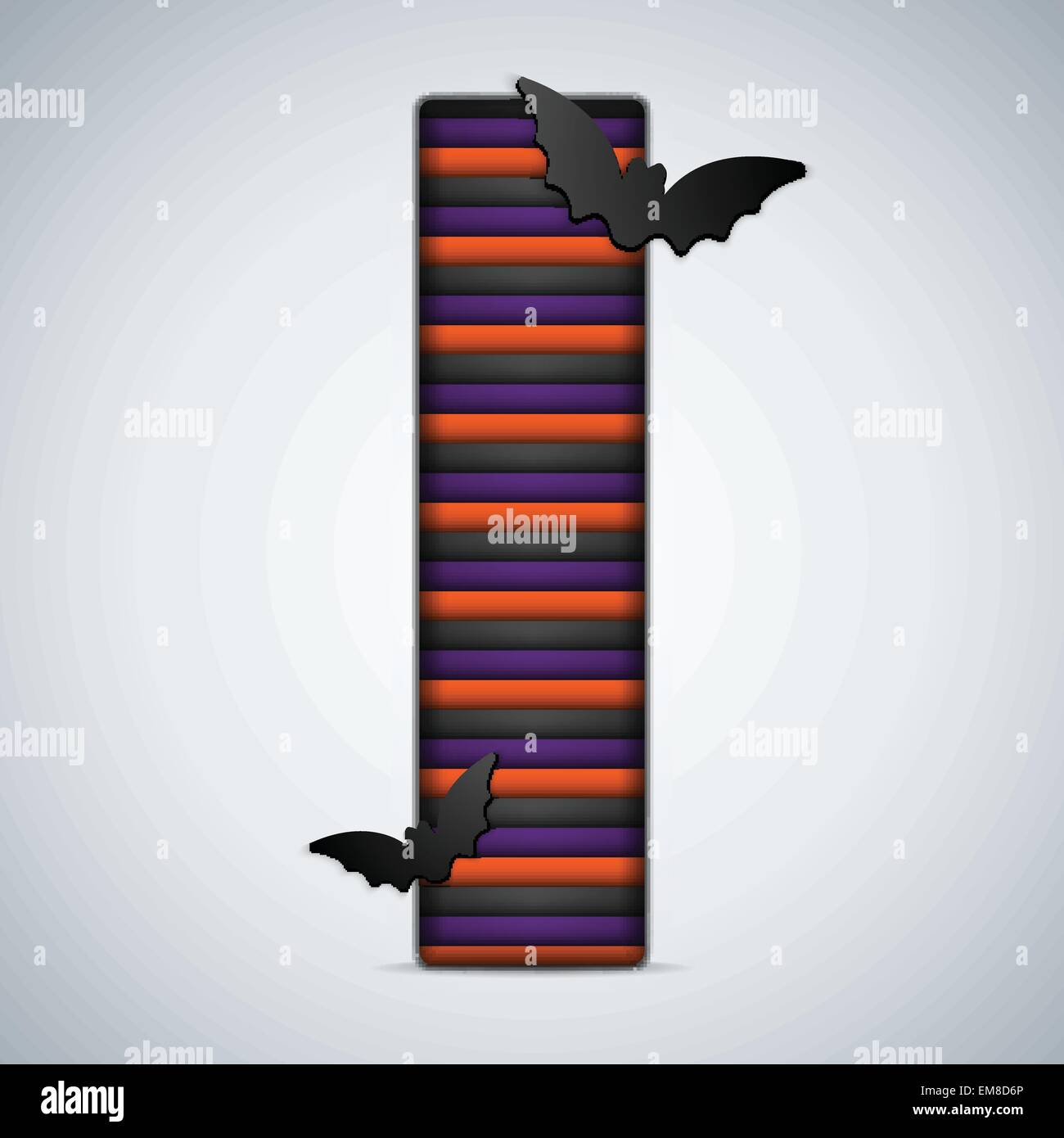 Halloween Bat Alphabet Letters Stripe Black Orange Purple Stock Vector ...