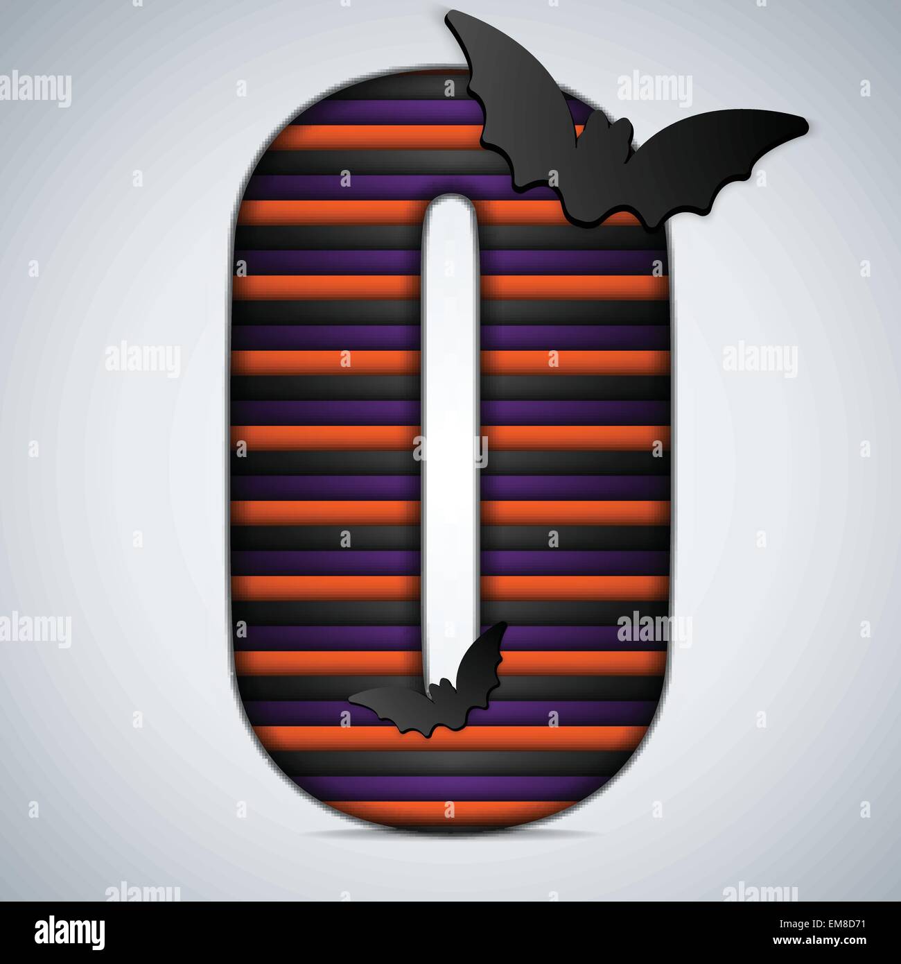 Halloween Bat Alphabet Letters Stripe Black Orange Purple Stock Vector ...