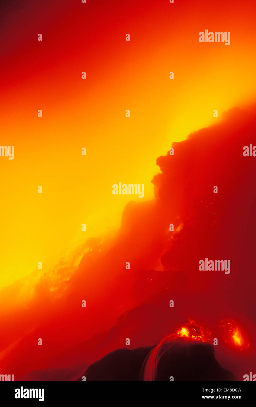 Hawaii, Big Island, Kilauea Volcano, Lava Meets The Sea Stock Photo - Alamy