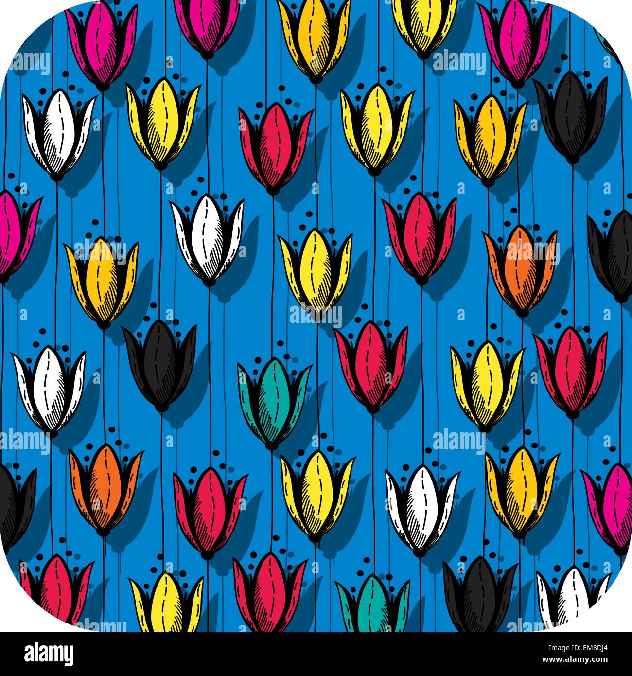 Blue field floral texture Stock Vector Images - Alamy