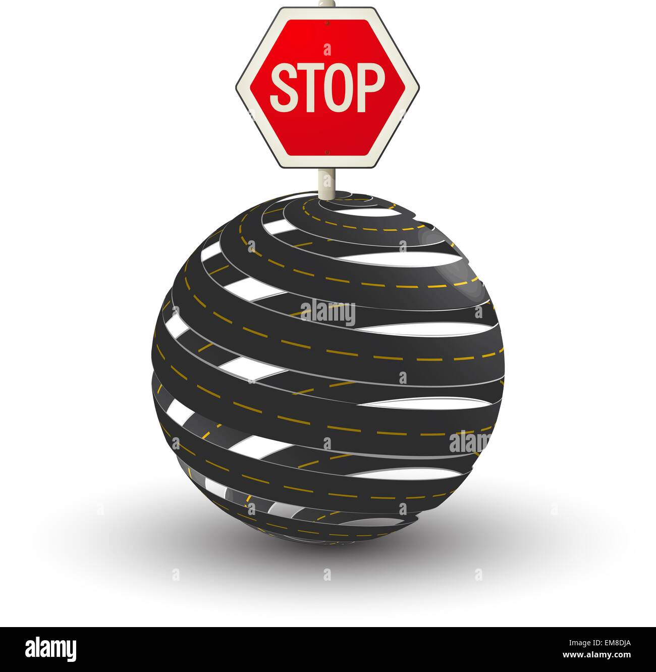 3D roads and stop sign Stock Vector Image & Art - Alamy