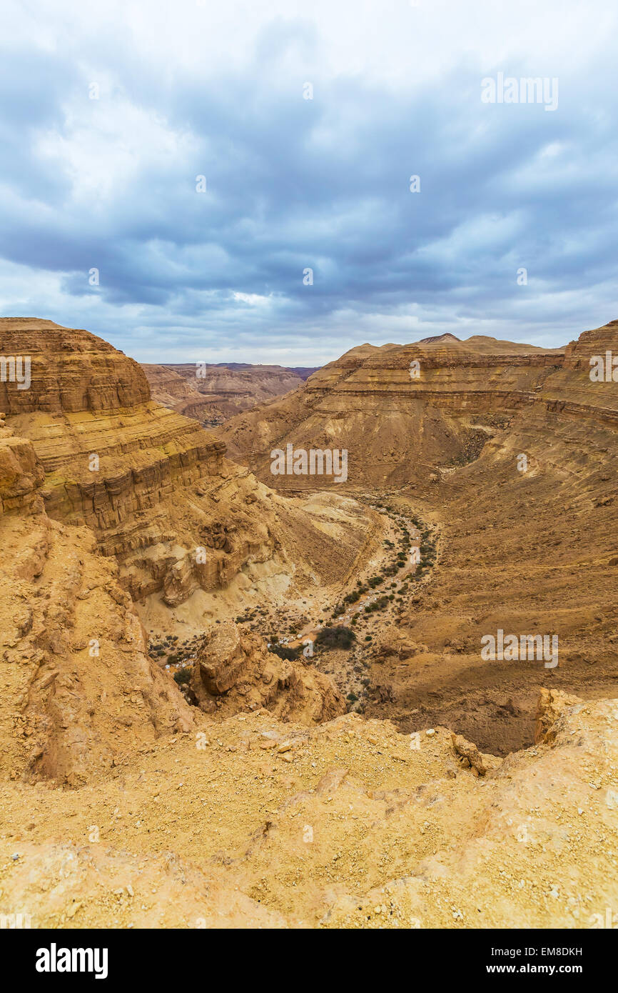 kind of ravine from a height in the desert Stock Photo - Alamy