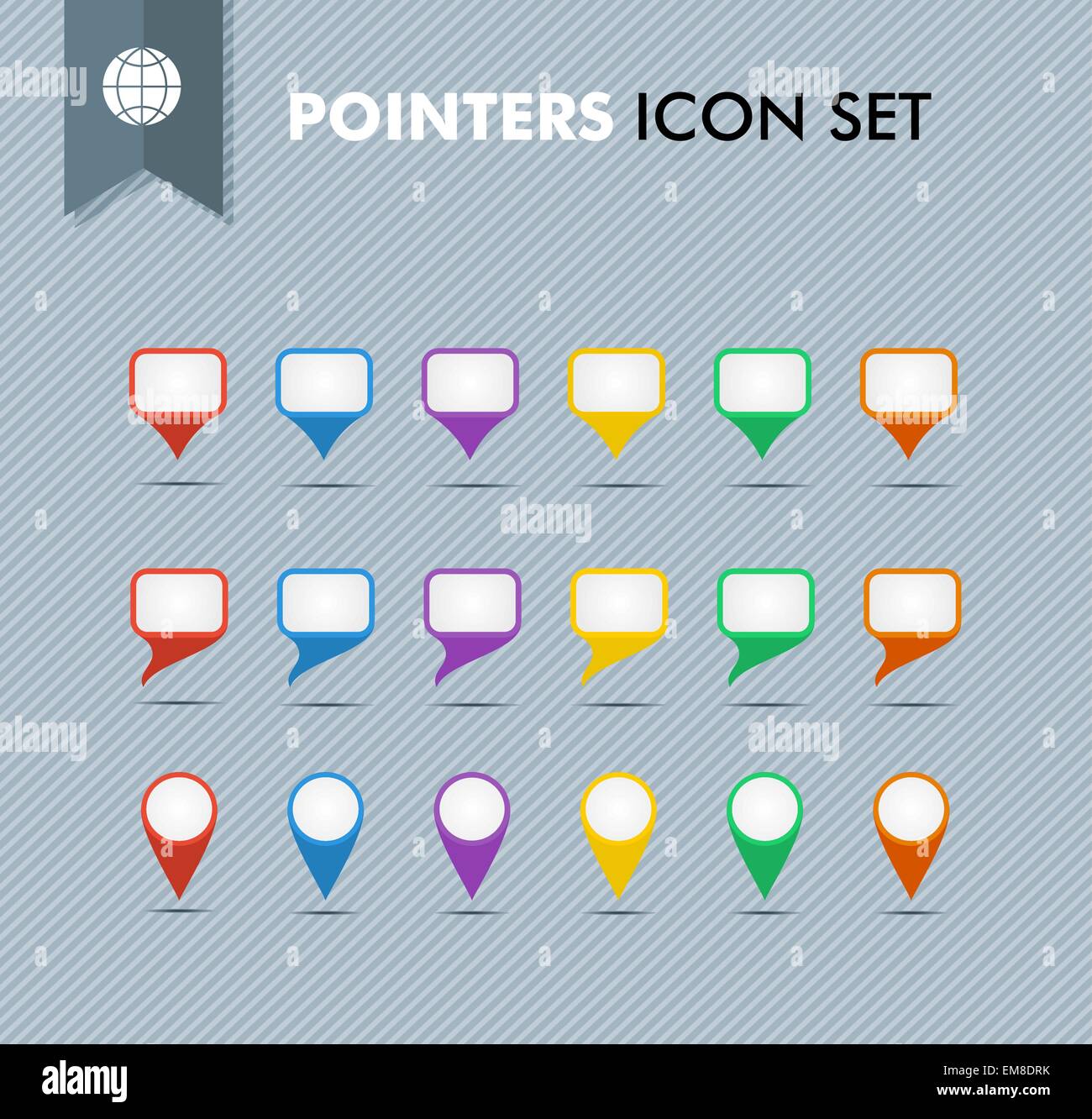 Pointers and speech bubbles icons set EPS10 vector file Stock Vector ...