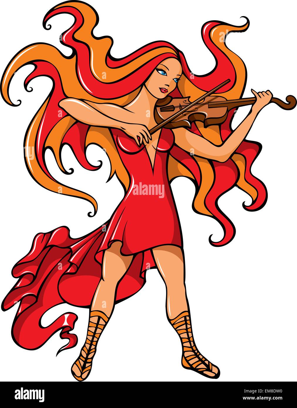 Violin player vector cartoon hi-res stock photography and images - Alamy