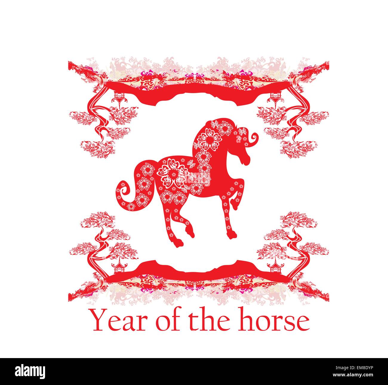 Horse Chinese Paper Cutting Template Chinese New Year Luck Symbol