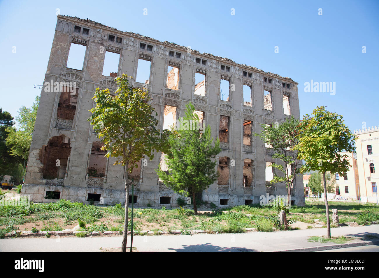 Bombed Out Building, Mostar, Herzegovina-Neretva, Bosnia And ...