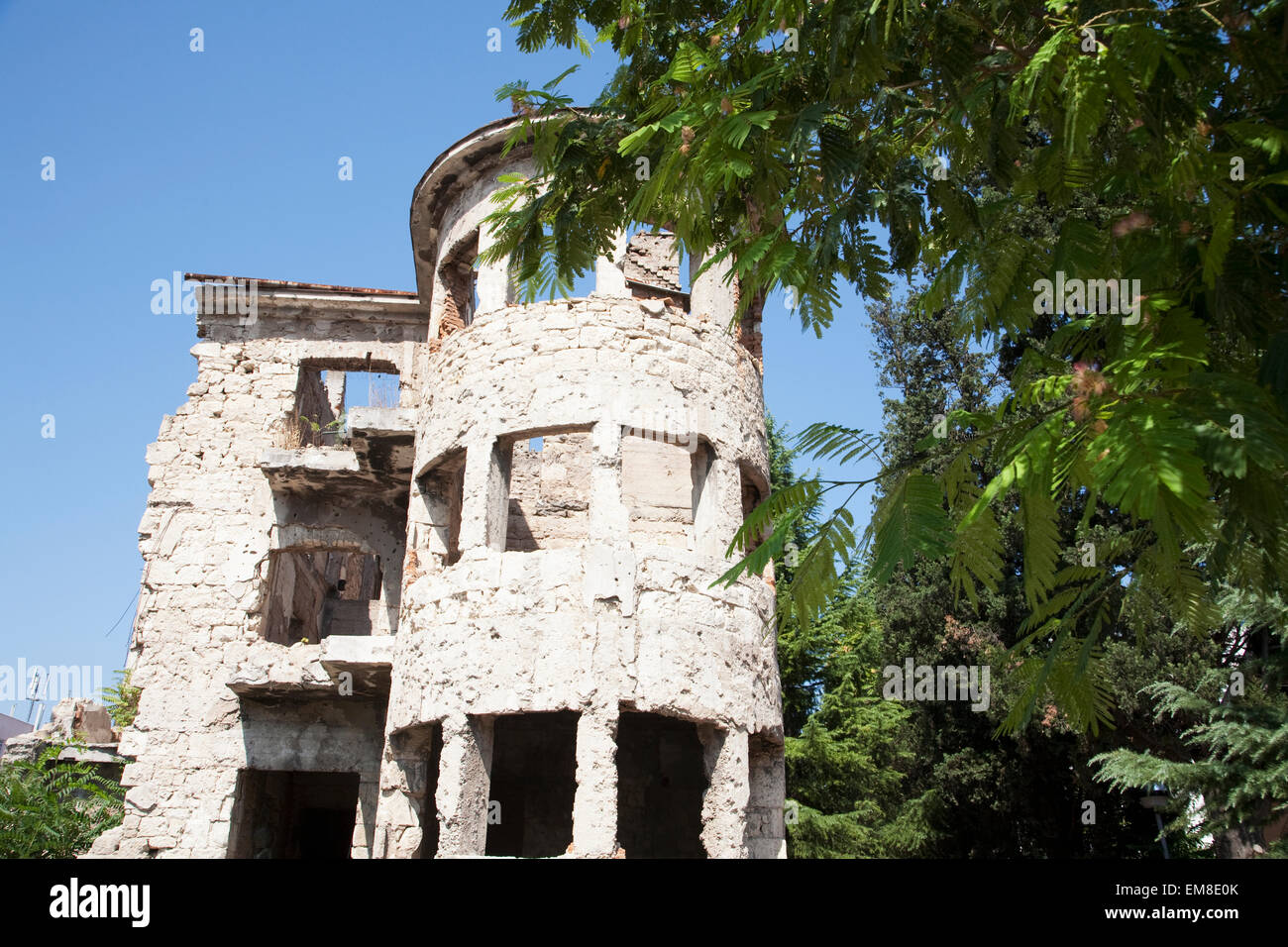 Bombed Out Building, Mostar, Herzegovina-Neretva, Bosnia And ...