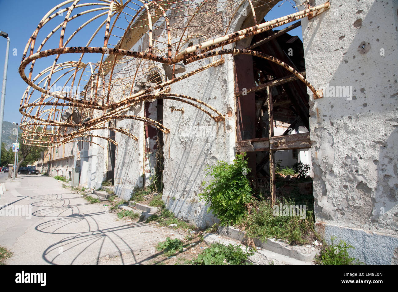 Bombed Out Building, Mostar, Herzegovina-Neretva, Bosnia And ...