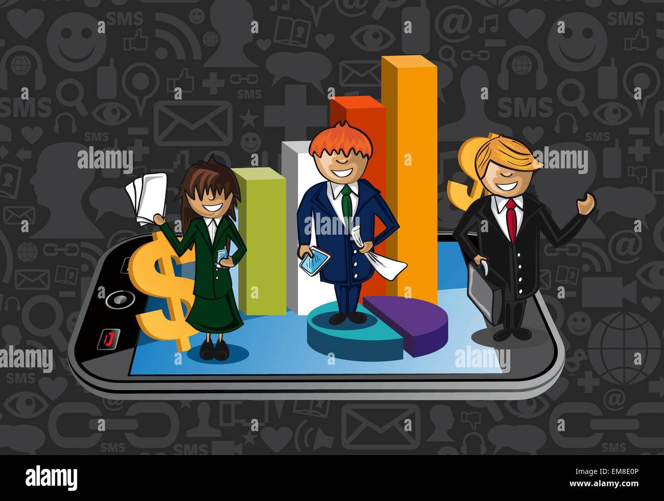 Business chart smart phone Stock Vector Images - Alamy