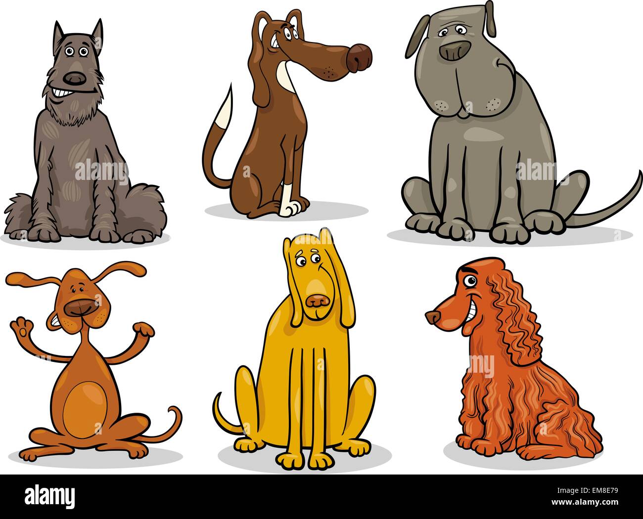funny dogs set cartoon illustration Stock Vector Image & Art - Alamy