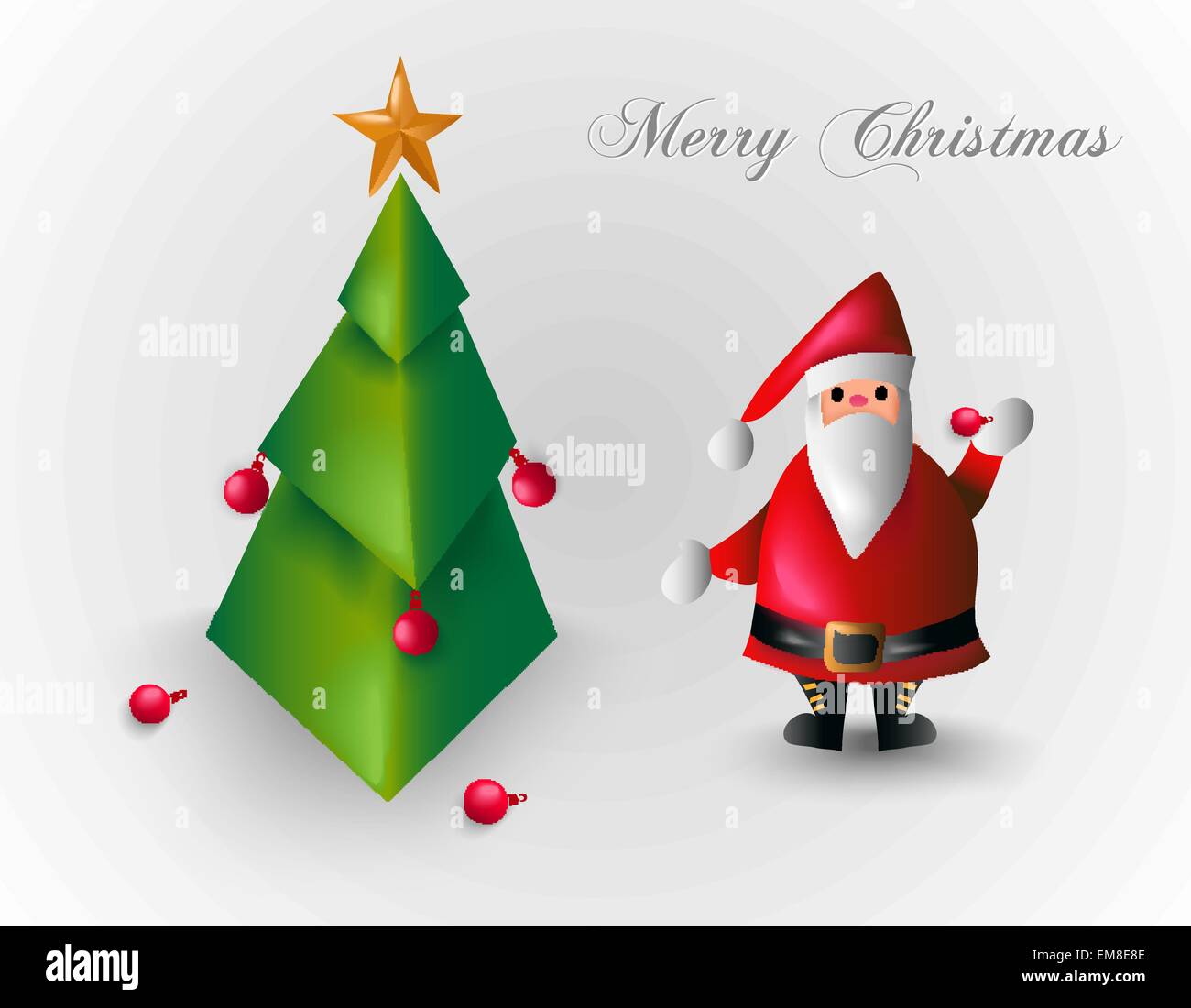 Merry Christmas tree and Santa Claus EPS10 file Stock Vector Image ...