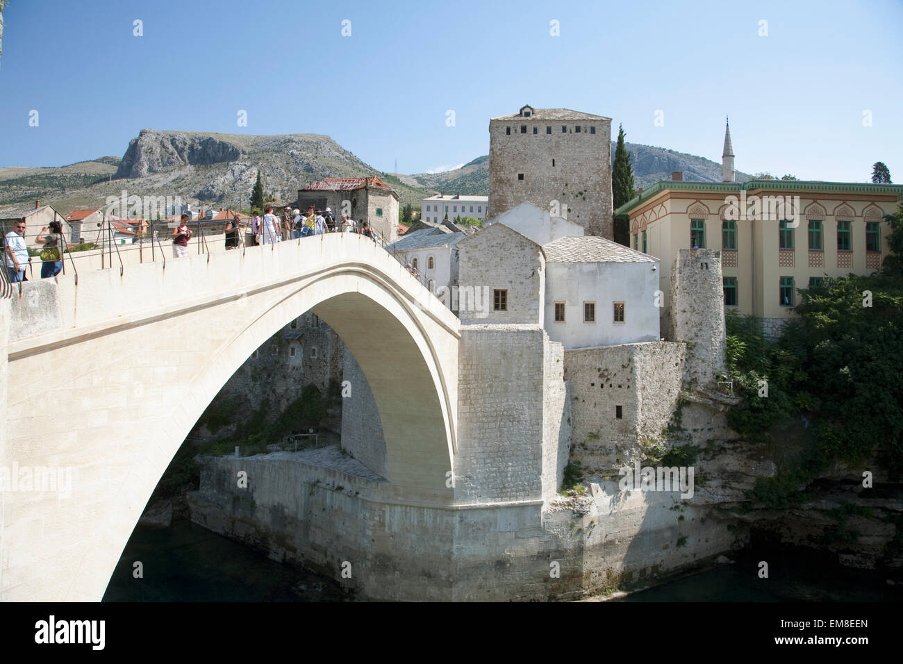 Old Bridge (Stari Most) Over The Neretva River, Mostar, Herzegovina ...